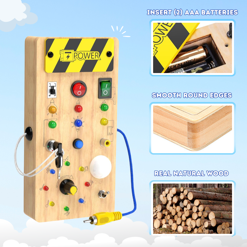 Wooden LED Busy Board – Montessori Mission